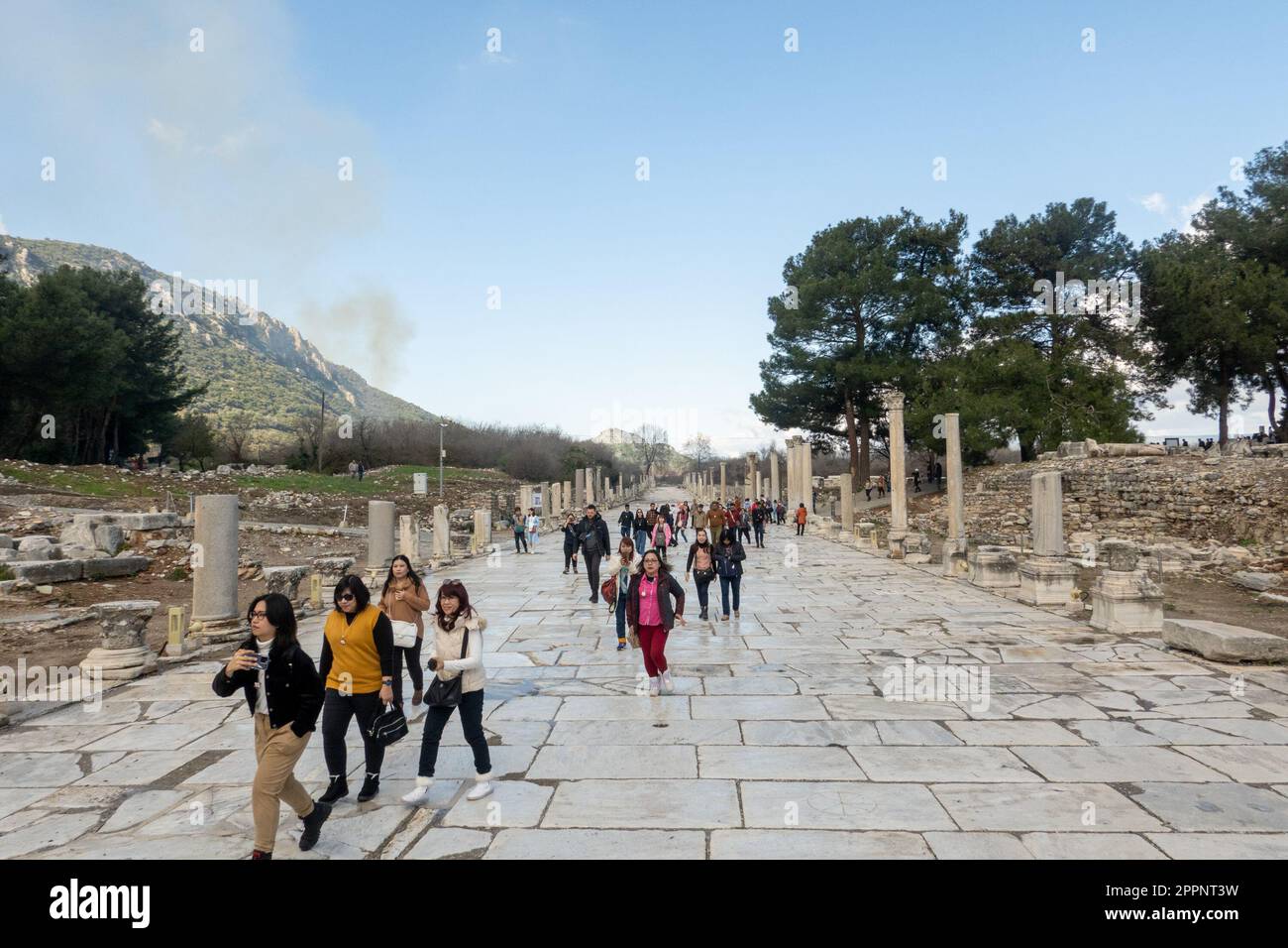 Selcuk, Turkey. 06th Mar, 2023. Tourists visit Ephesus, a breathtaking ...