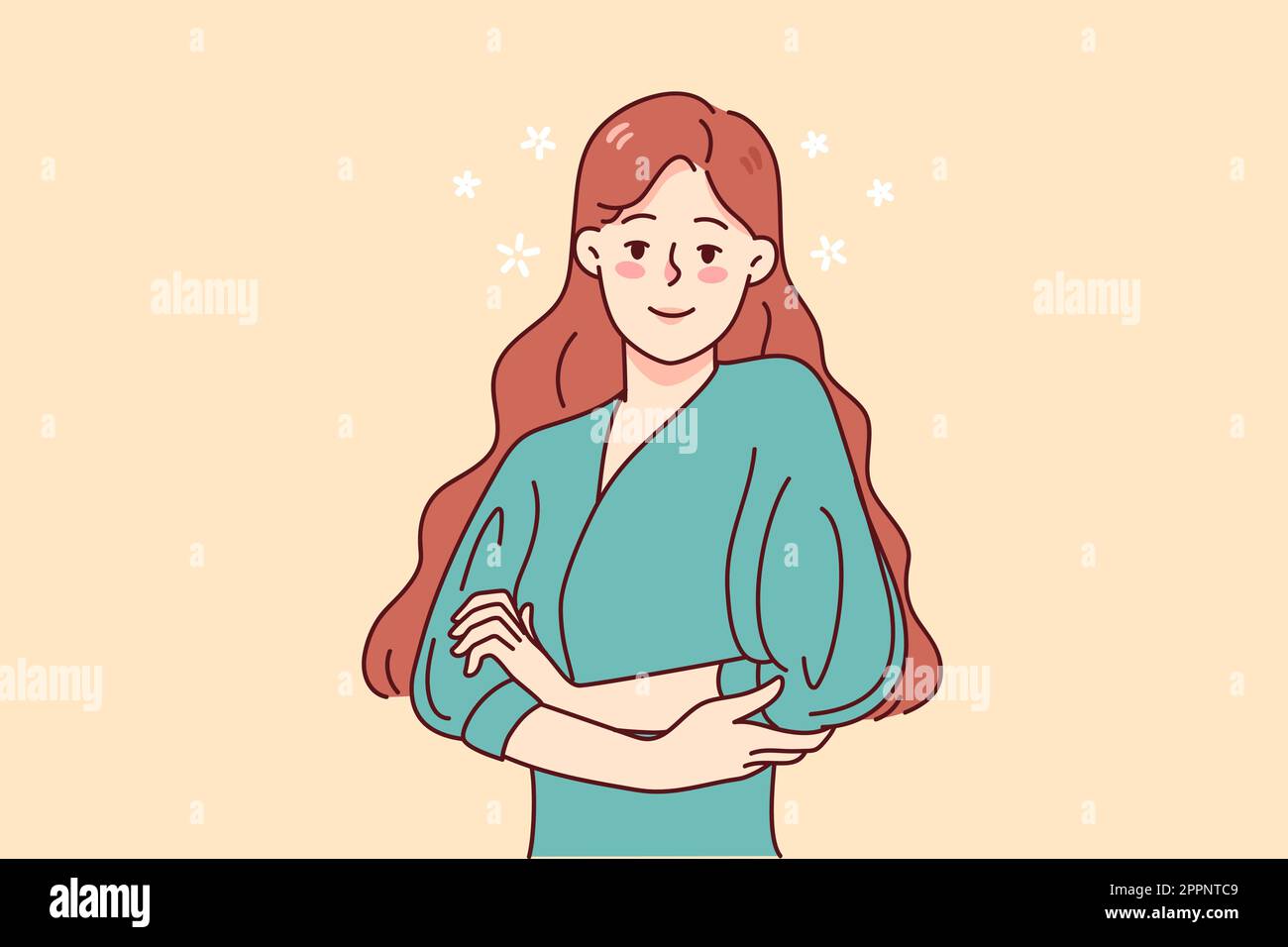 Portrait of confident lady Stock Vector Images - Alamy