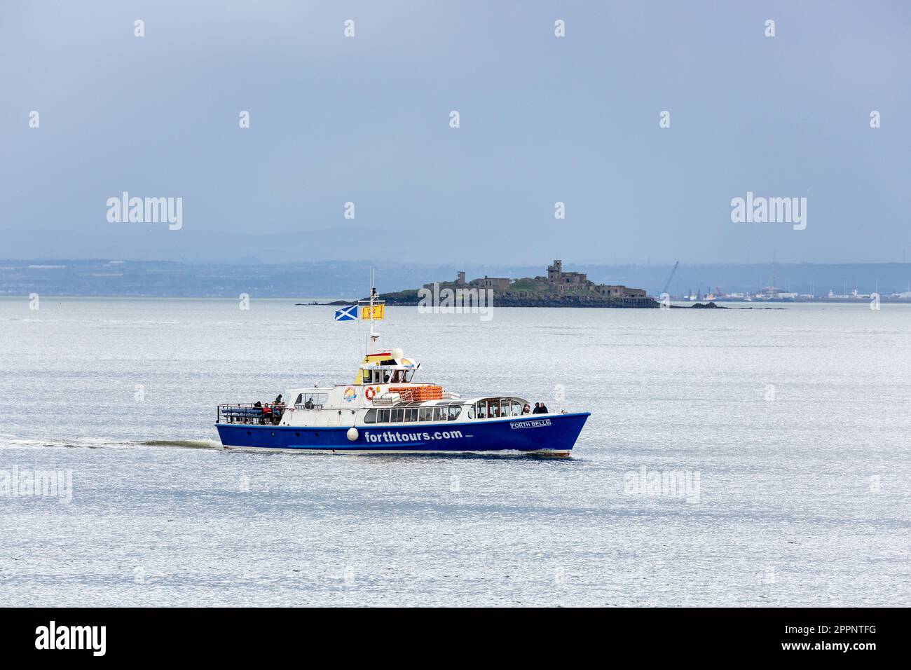 The Forth Belle cruising on The Firth of Forth with Inchmickery Island ...