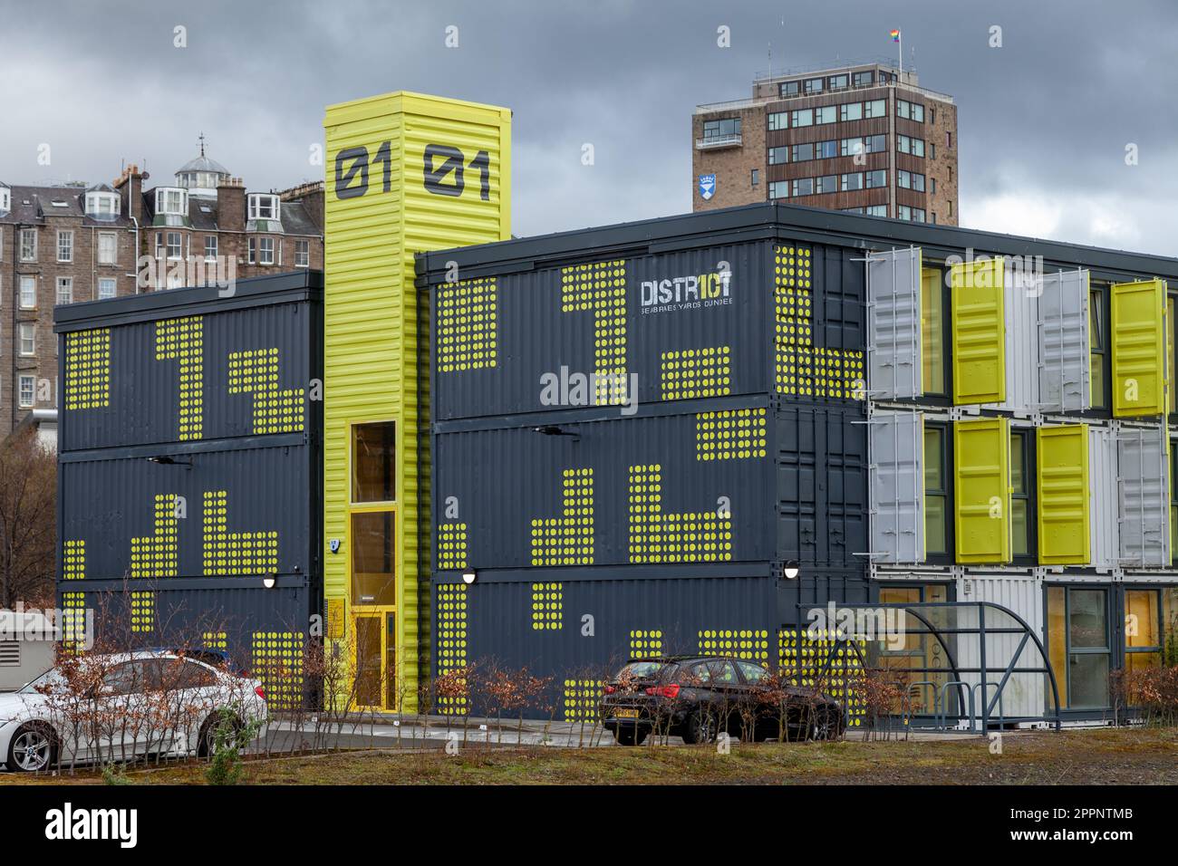 DISTRICT 10 CONTAINER BUILDING built using shipping containers Stock ...