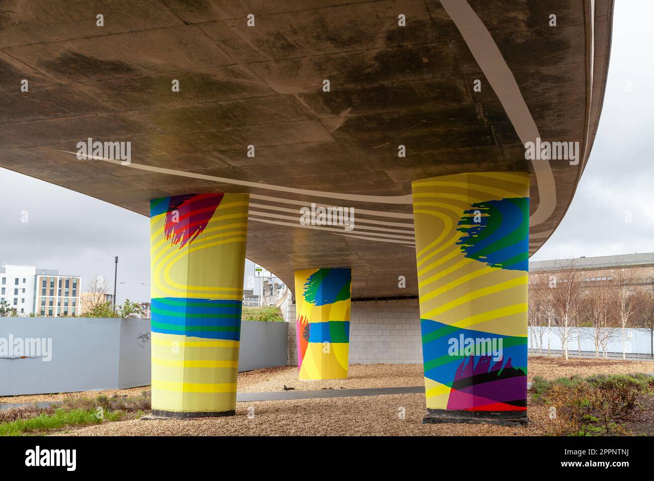 Tay Road Bridge artworks brightly painted pillars of the Tay Bridge ...