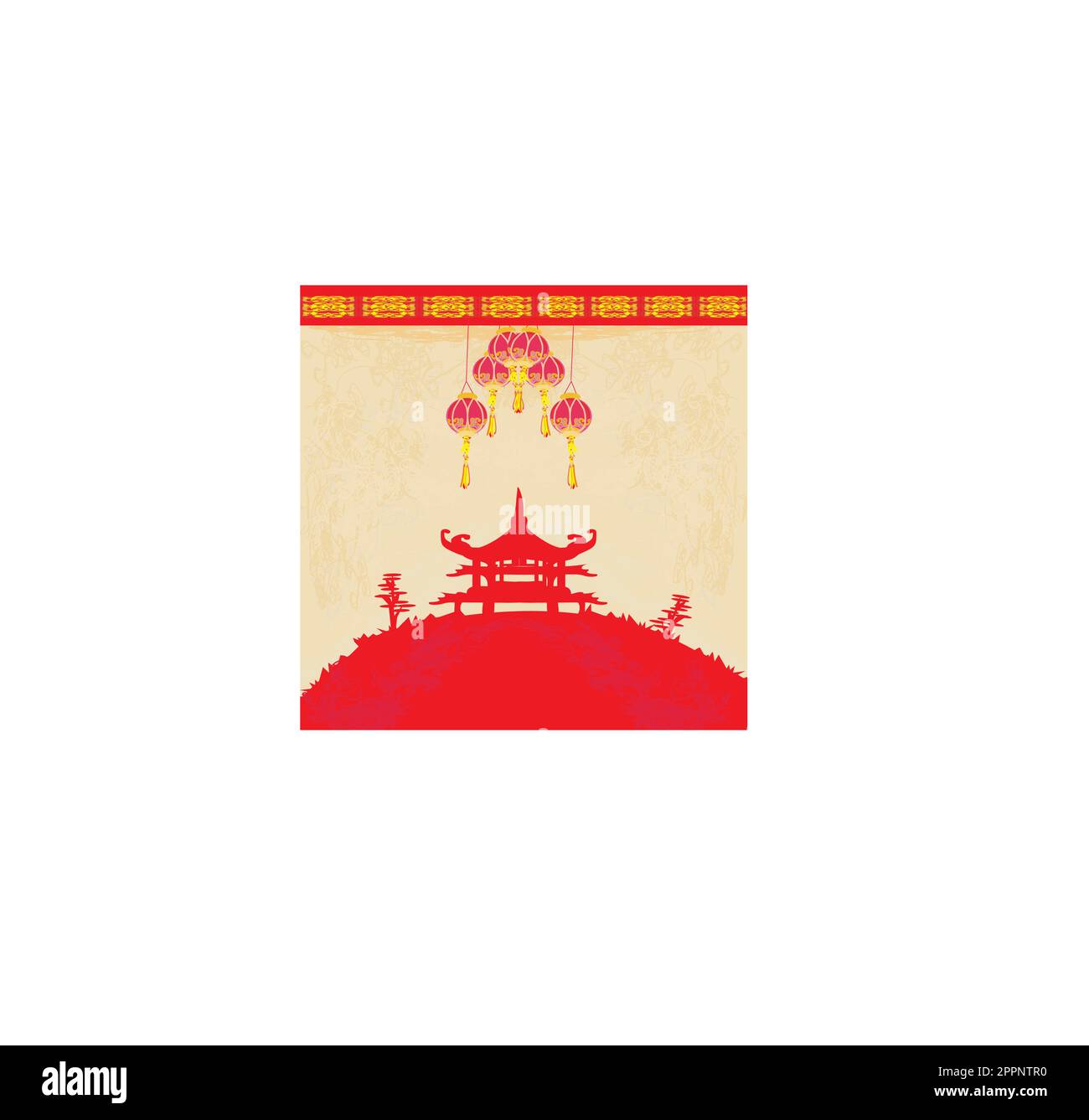 Floral vintage landscape Stock Vector Images - Alamy