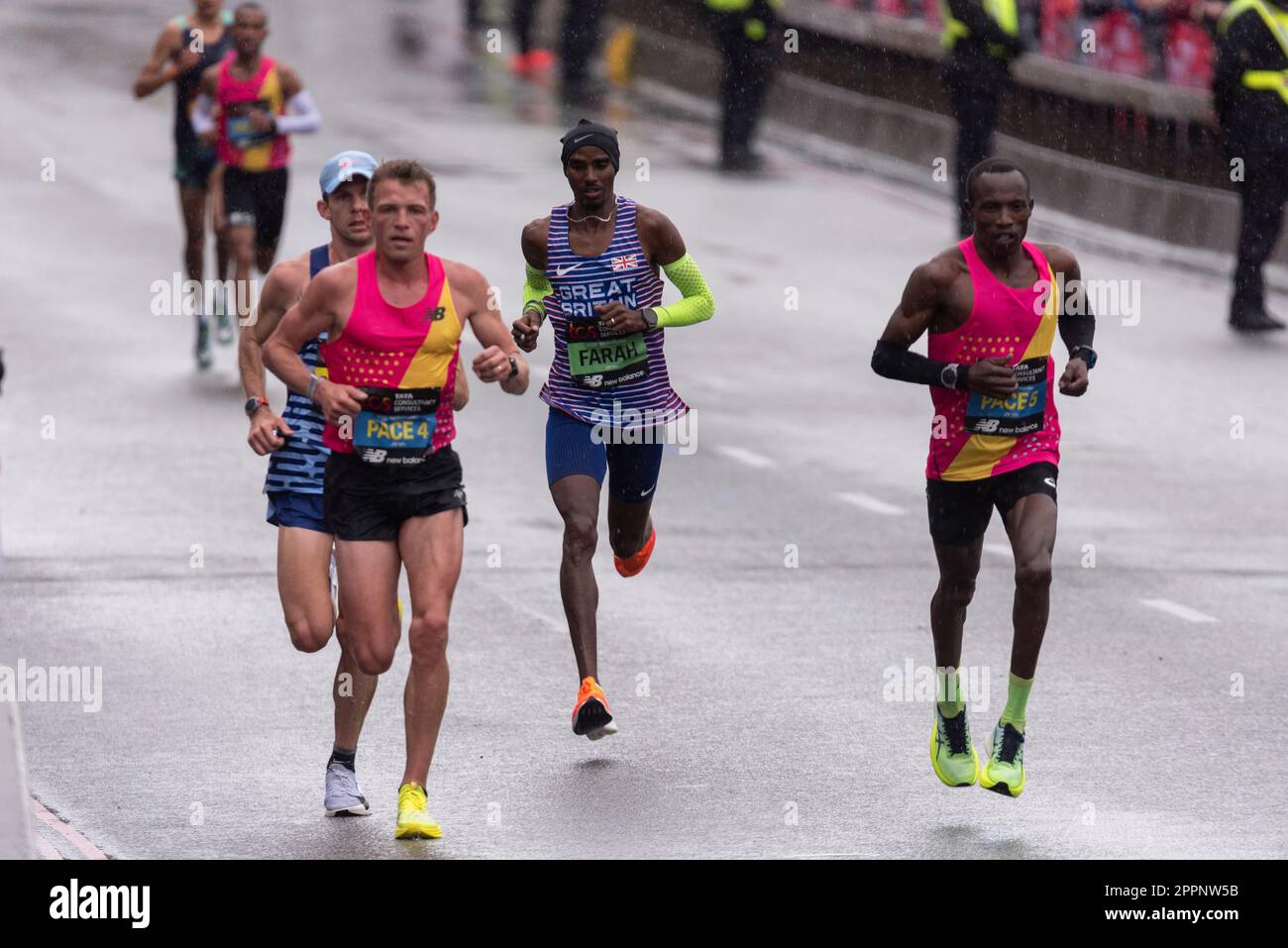 Sir Mo Farah competing in the TCS London Marathon 2023 passing through ...