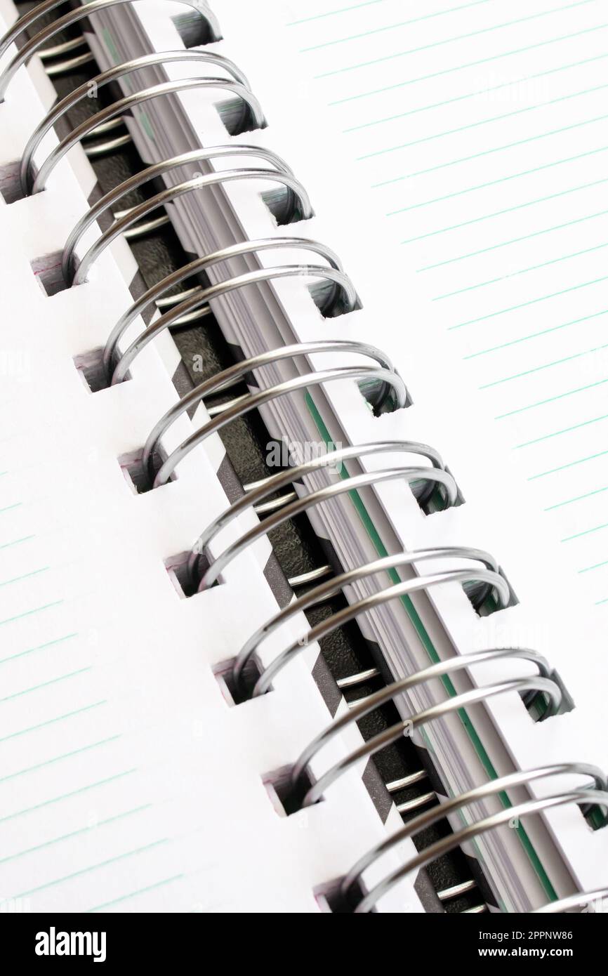 Blank open notepad page closeup, background form text Stock Photo - Alamy