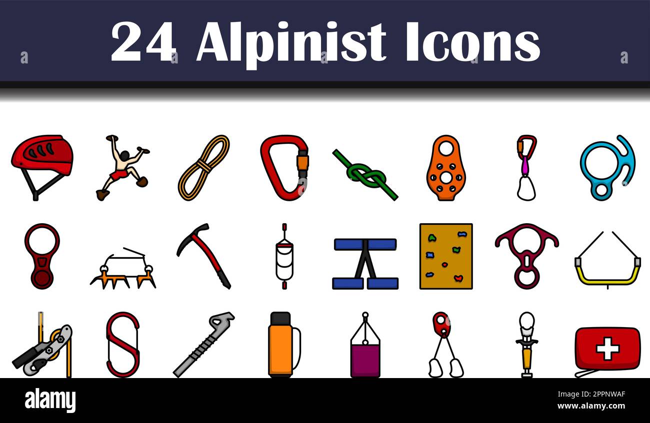 Alpinist Icon Set Stock Vector Image & Art - Alamy