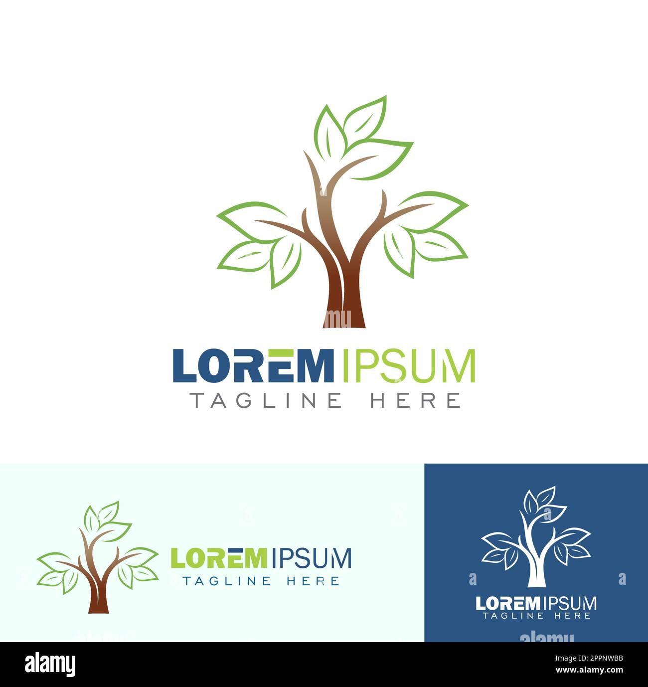 Simple Tree Line Logo Sign Stock Vector Image & Art - Alamy