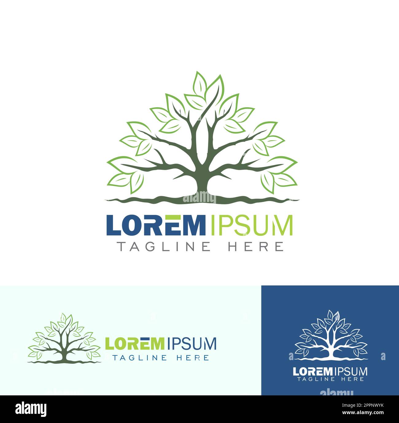 Simple Tree Line Logo Sign Stock Vector Image & Art - Alamy