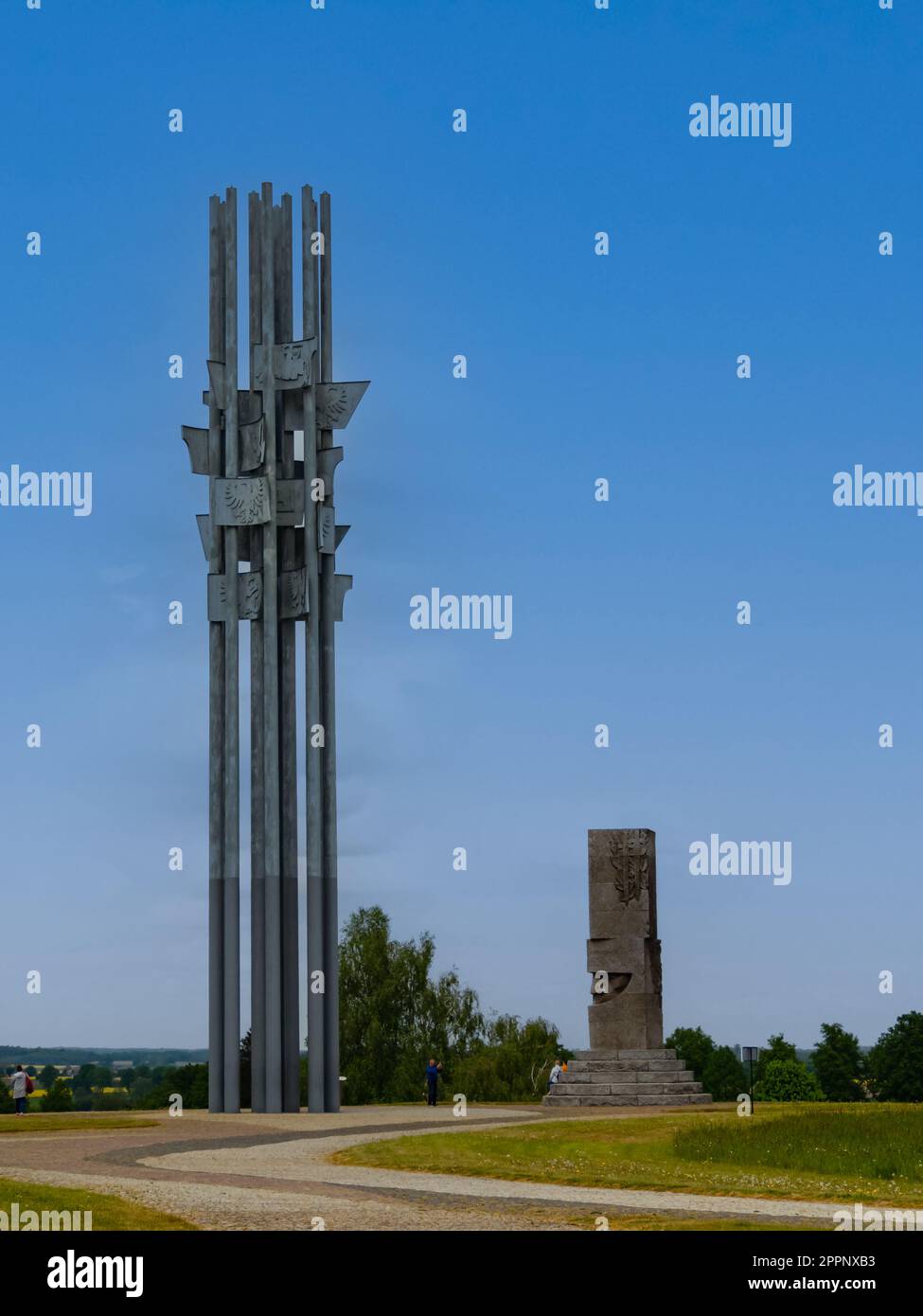 Masts symbolizing the banners of polish and lithuanian ruthenian ...