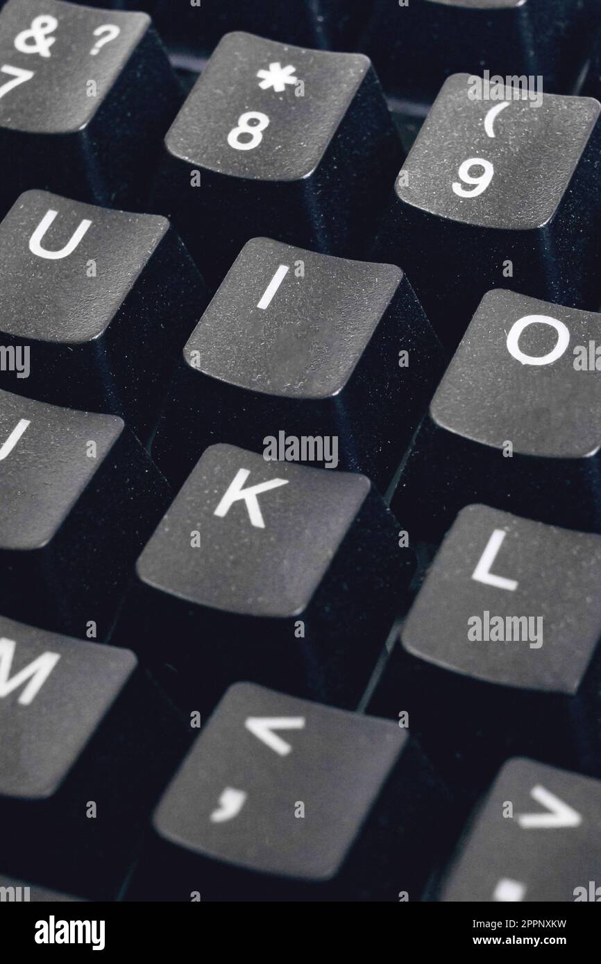 Black computer keyboard keys close up, background Stock Photo - Alamy