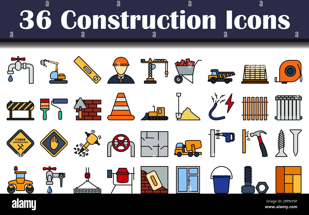 Construction Icon Set Stock Vector Image & Art - Alamy