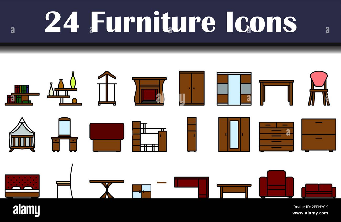Furniture Icon Set Stock Vector Image & Art - Alamy