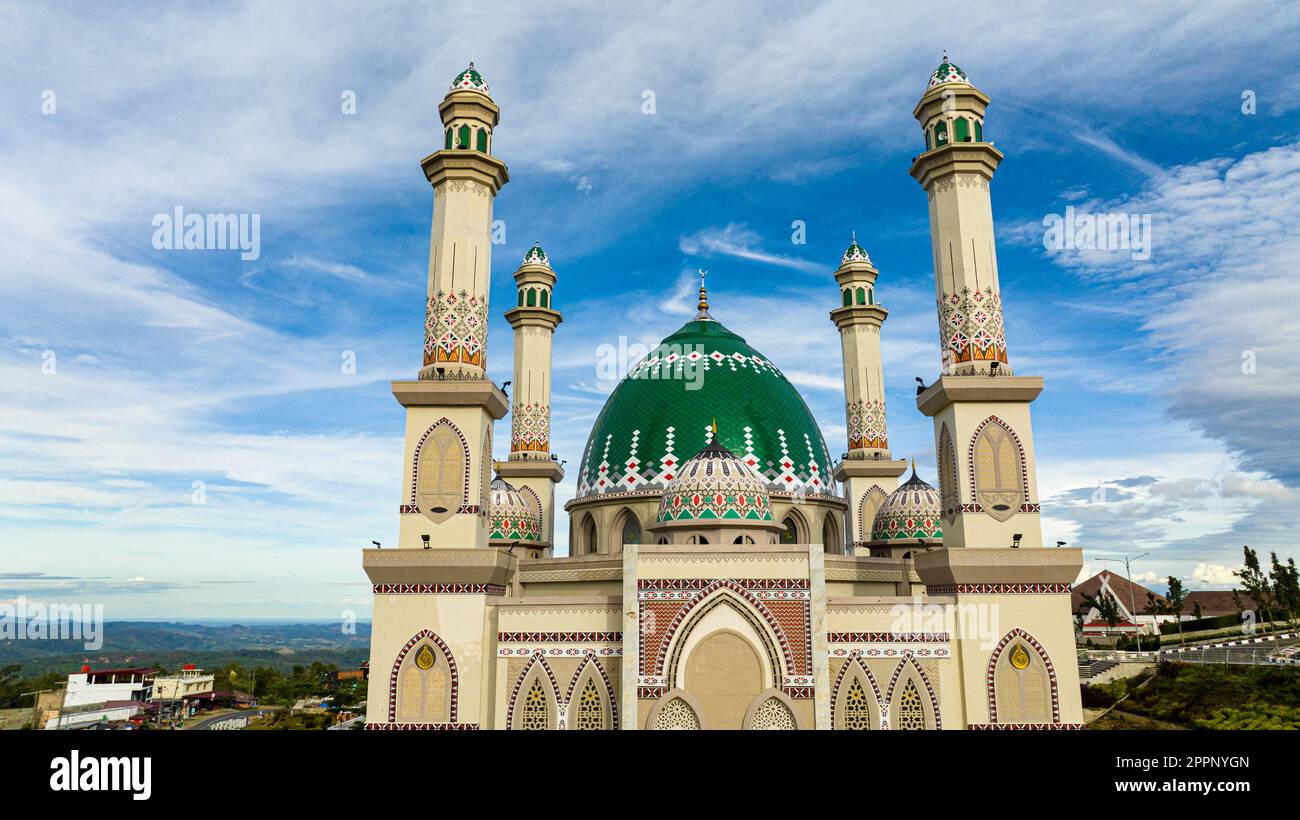 Great Mosque in Sumatra view from above. Masjid Agung Syahrun Nur ...