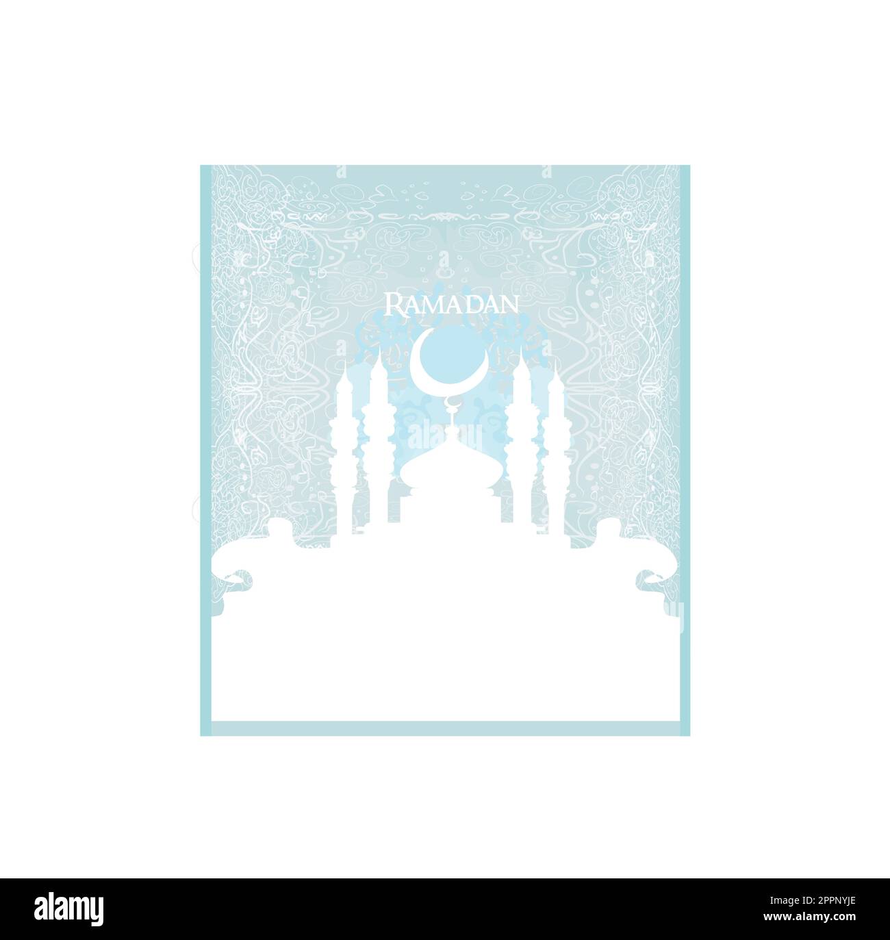 Ramadan background - mosque silhouette vector card Stock Vector Image ...