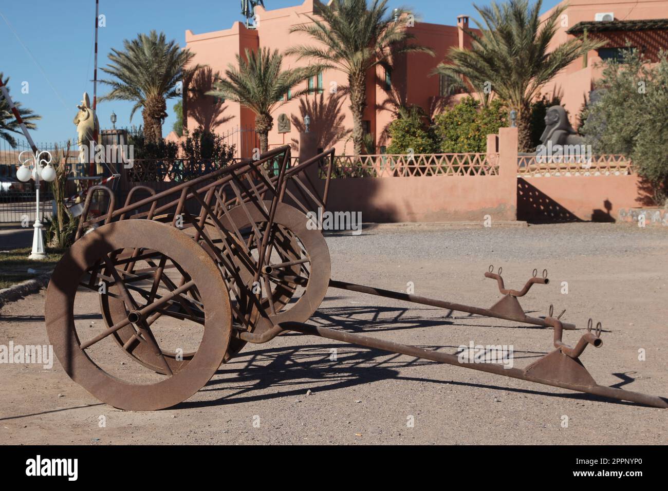 Chariot prop used in the film Gladiator at the Atlas Film Studios in ...
