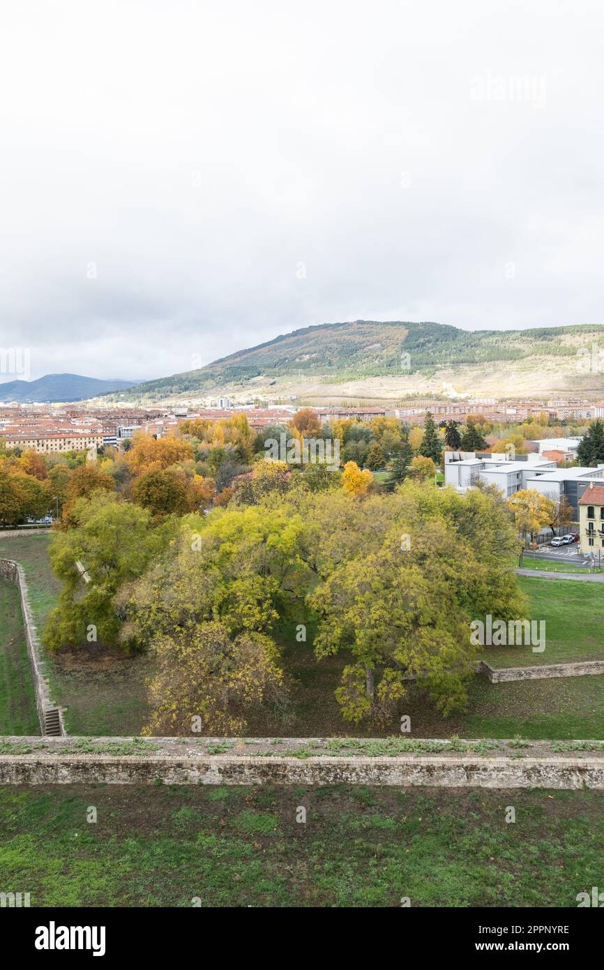 View from Picota medieval, the ancient city walls, Pamplona, Basque ...