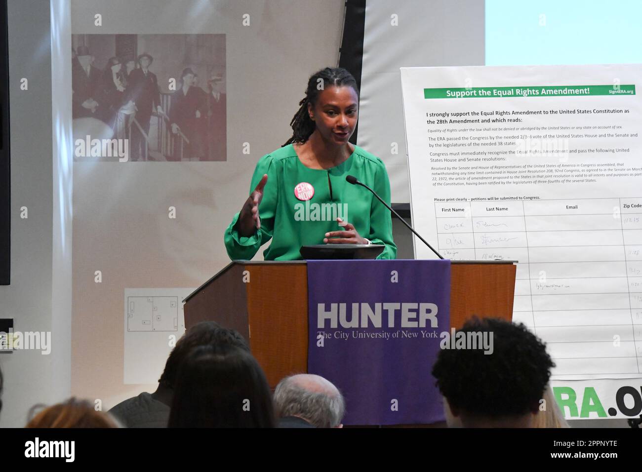 New York, USA. 24th Apr, 2023. Zakiya Thomas attends the kickoff for ...