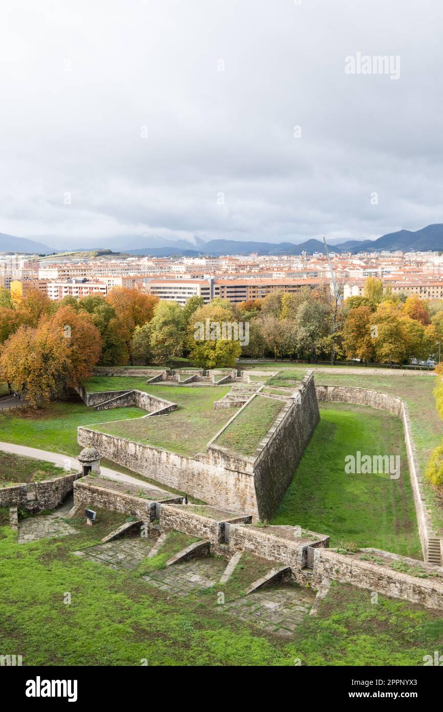 View from Picota medieval, the ancient city walls, Pamplona, Basque ...