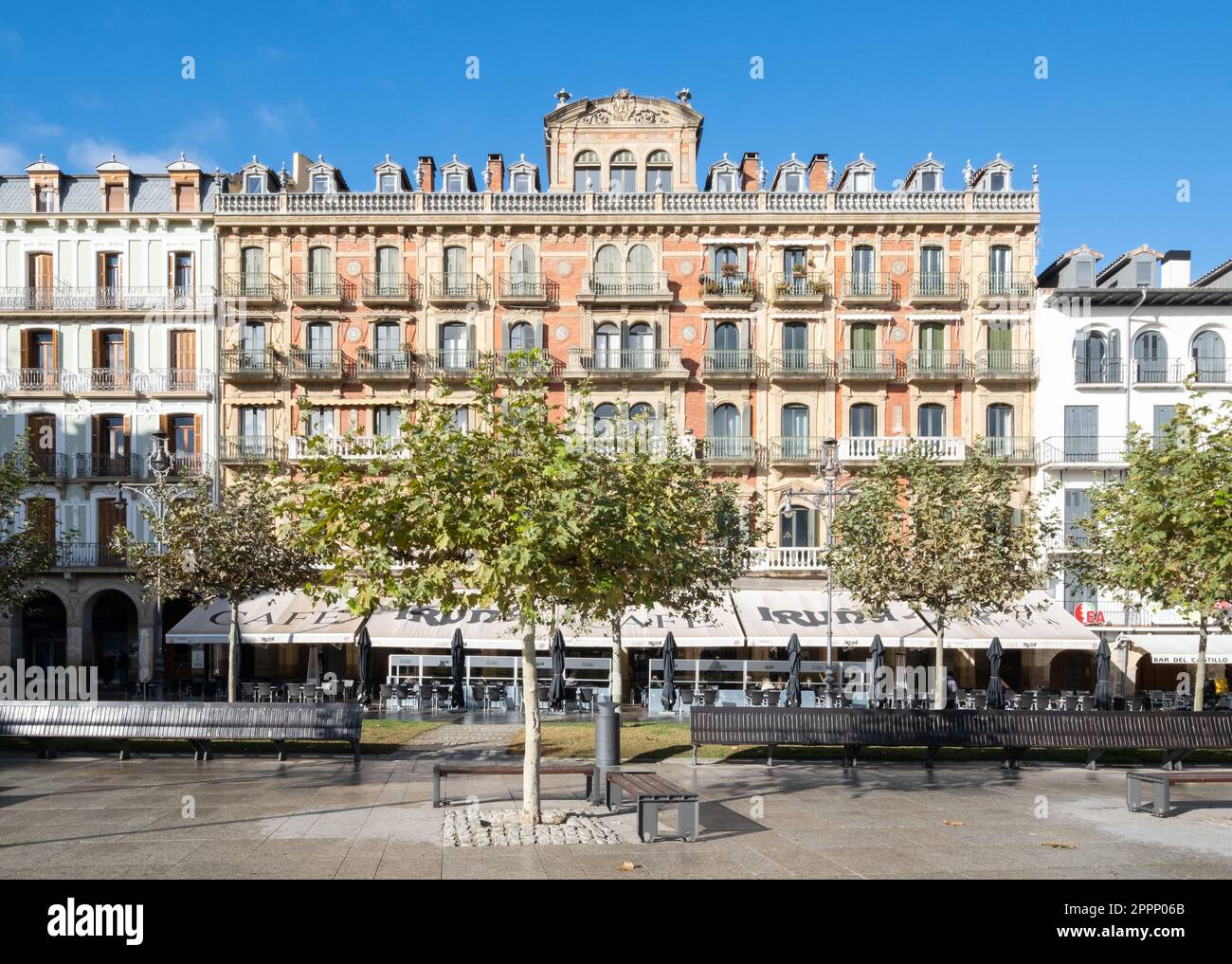 Plaza del Castillo, Pamplona, Basque Country Stock Photo - Alamy
