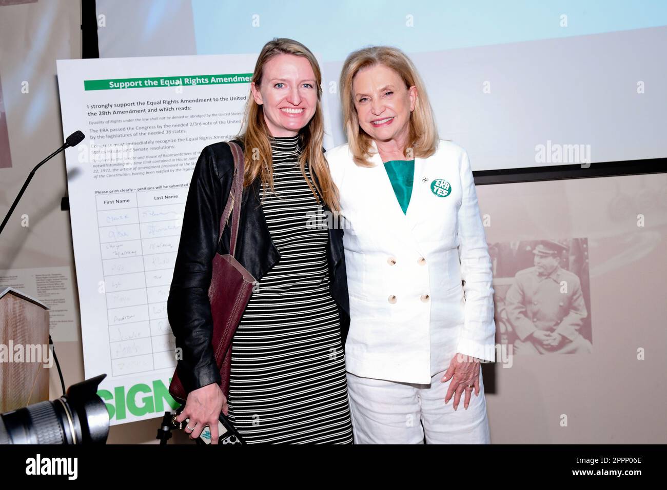 New York, USA. 24th Apr, 2023. Virginia Maloney and Carolyn Maloney ...