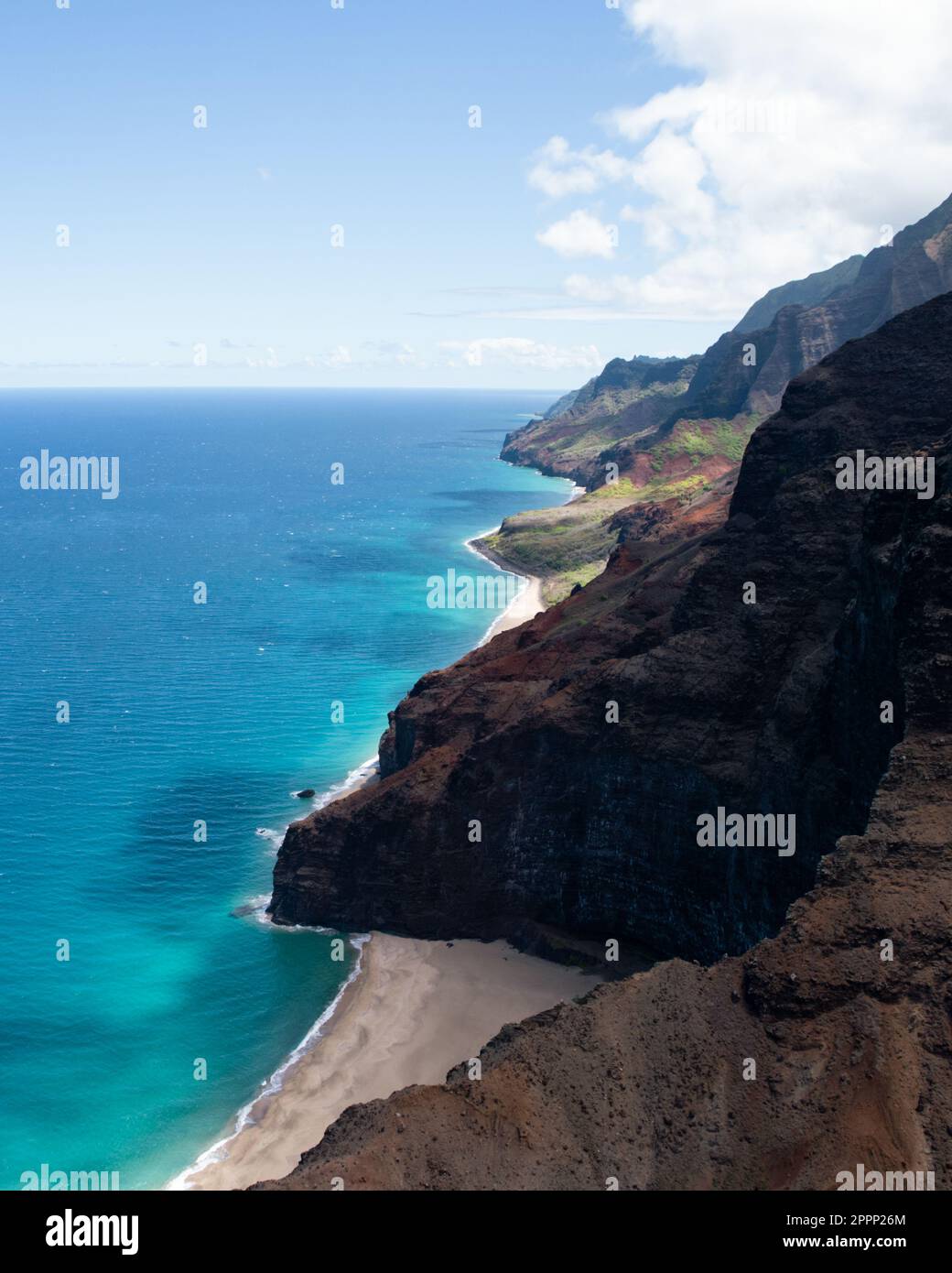 Aerial Na Pali Coast State Park on Kauai, Hawaii. High quality photo ...