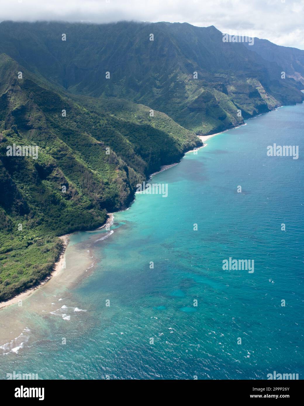 Aerial Na Pali Coast State Park on Kauai, Hawaii. High quality photo ...