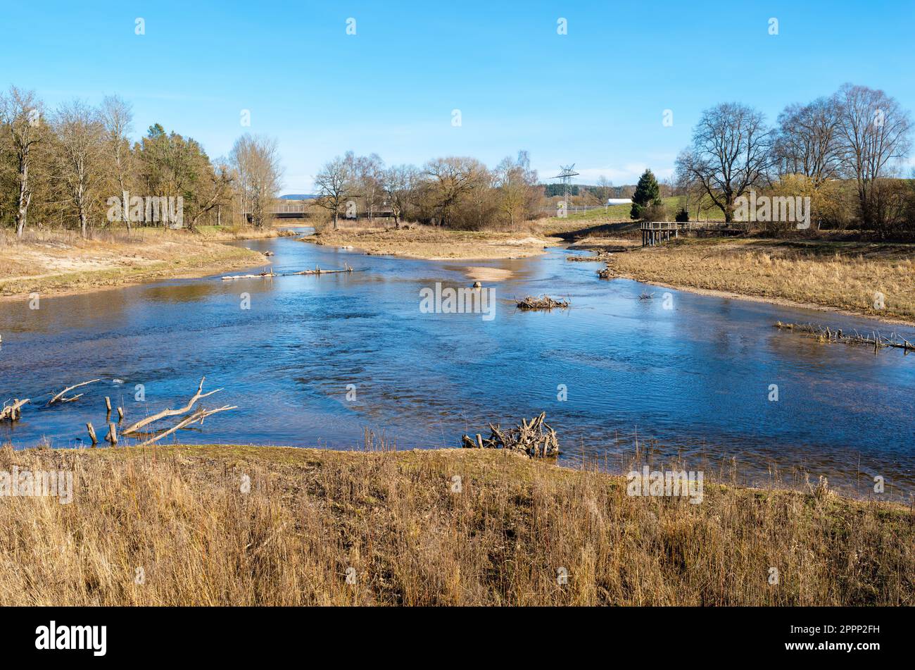 The confluence of the rivers Brigach and Breg, which forms the ...