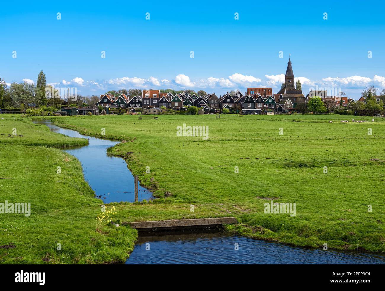 The quaint rural town of Marken island in the Netherlands is full of ...