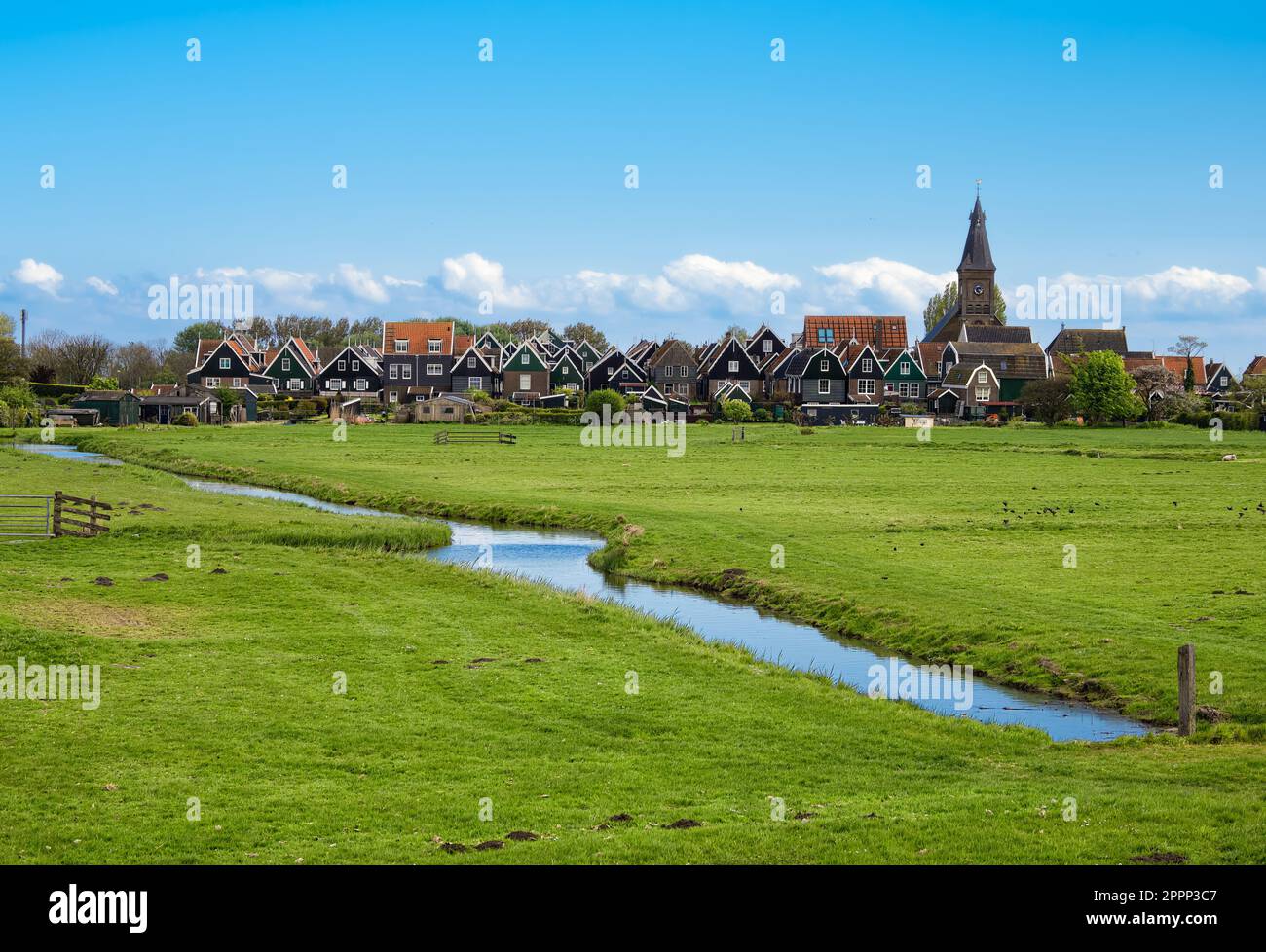 The quaint rural town of Marken island in the Netherlands is full of ...