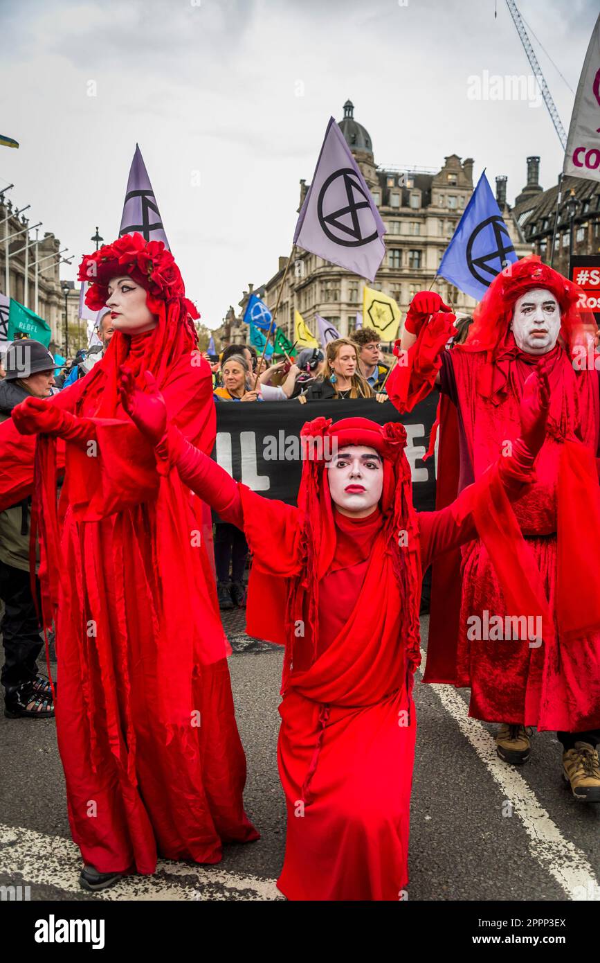 Red Rebels, Extinction Rebellion protest fighting for climate justice ...
