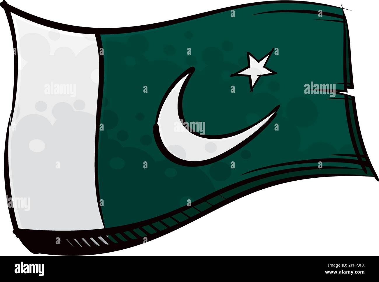 Painted Pakistan flag waving in wind Stock Vector Image & Art - Alamy