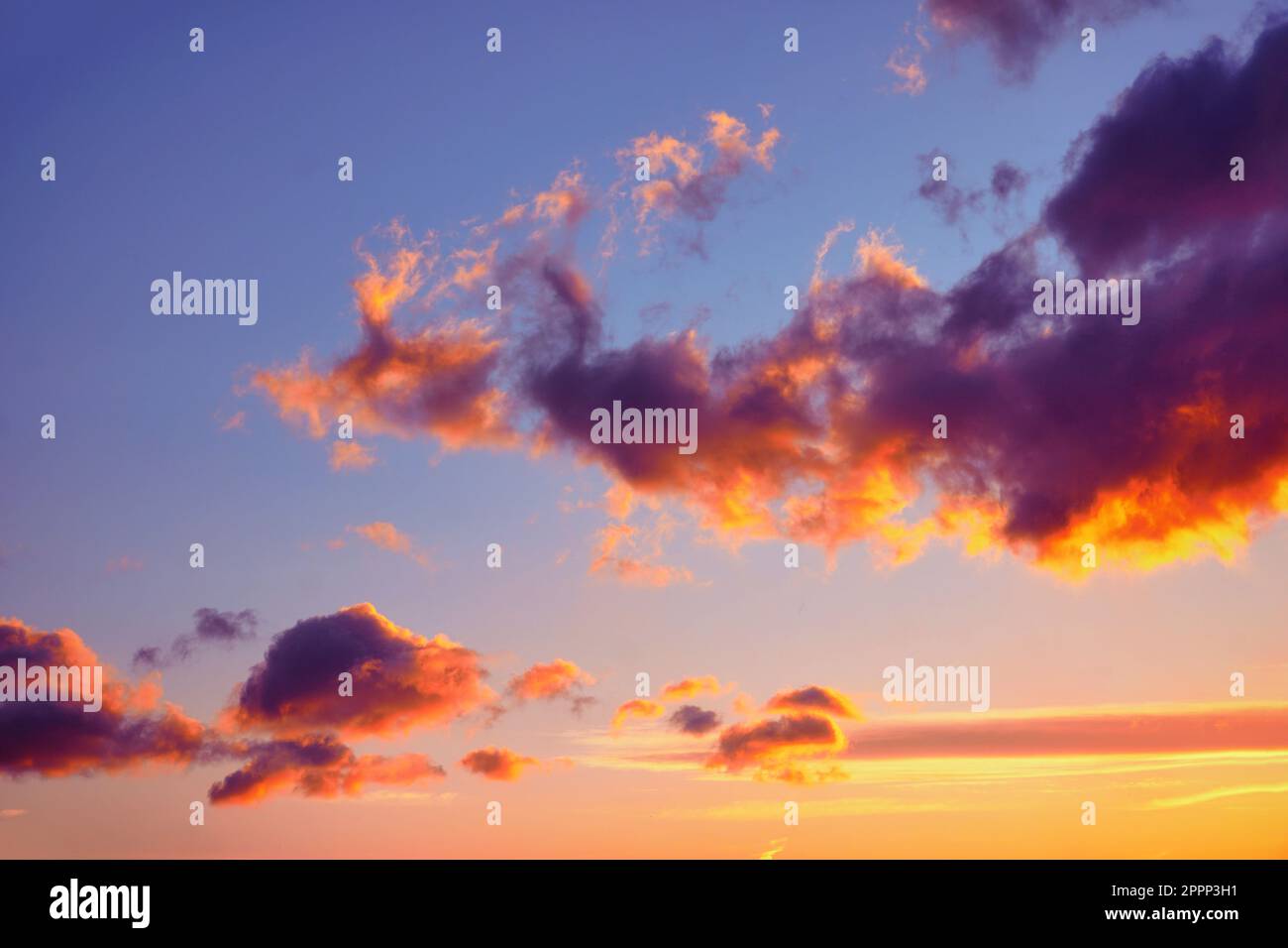 Dramatic sky with orange clouds at sunset Stock Photo - Alamy