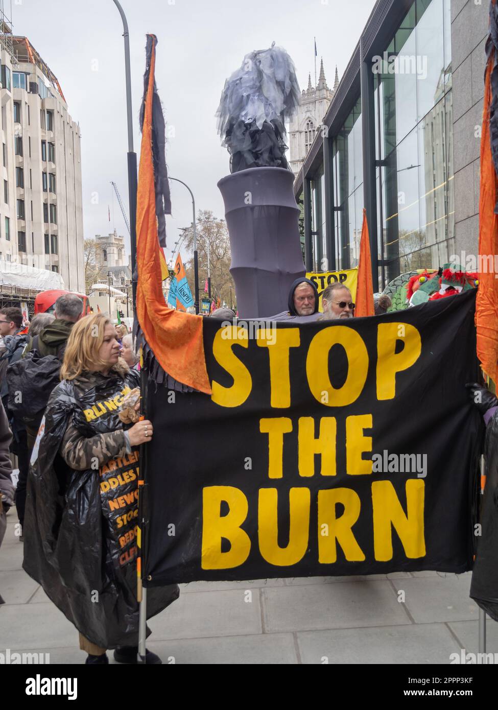 London, UK. 24 Apr 2024. Stop The Burn. A procession set off from the ...