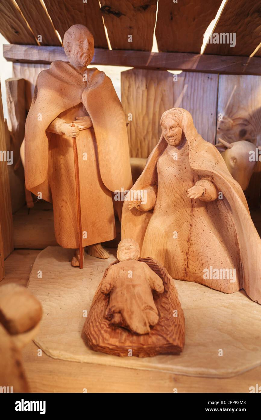 Sveta Gora, Slovenia - December 27, 2022: Nativity scene - Christmas cribs. Catholic ...
