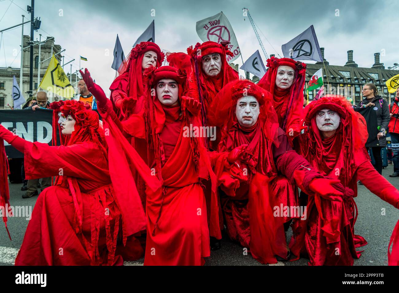 Red Rebels, Extinction Rebellion protest fighting for climate justice ...