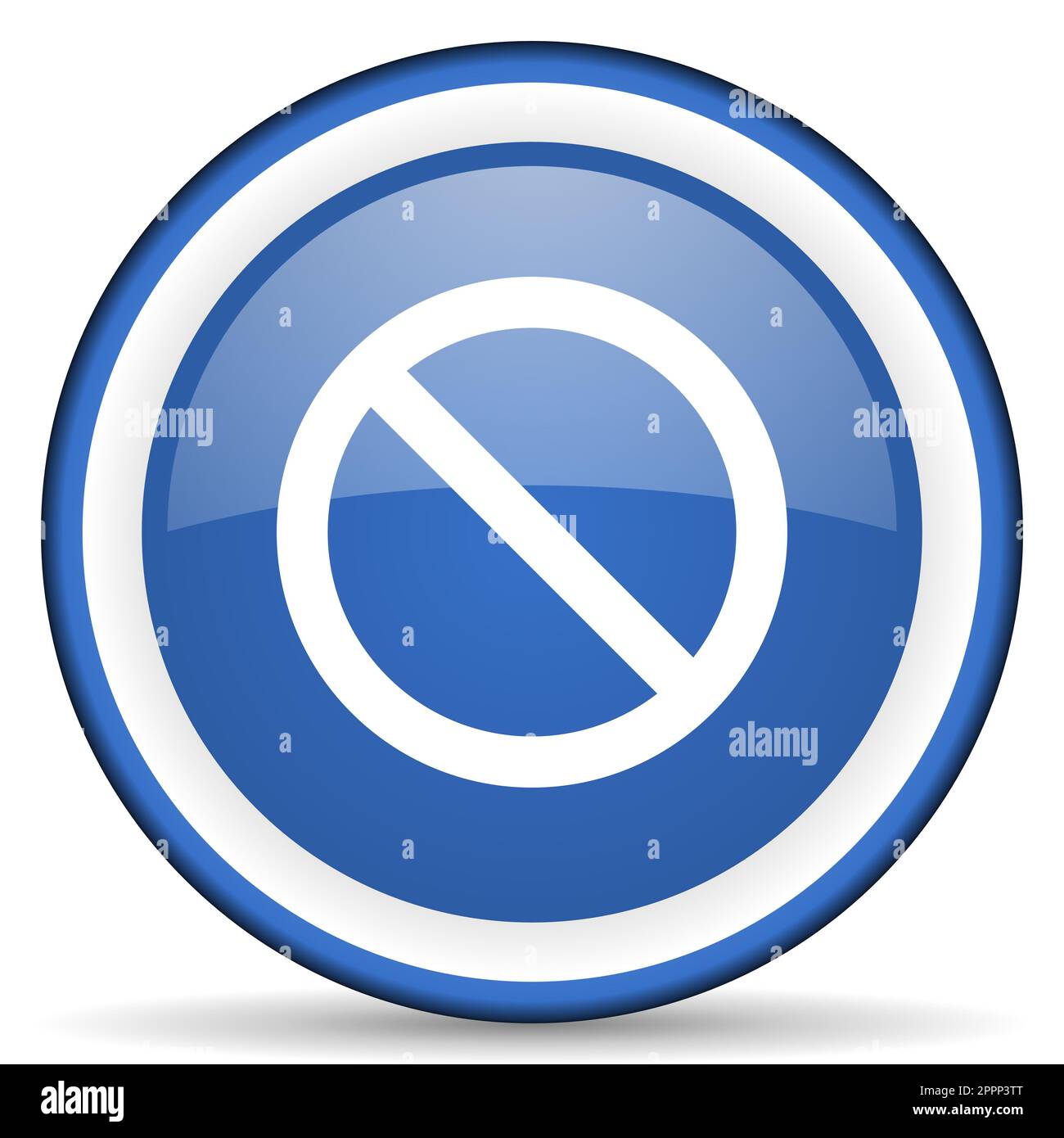 Access denied glossy web icon, blue circle button isolated on white ...