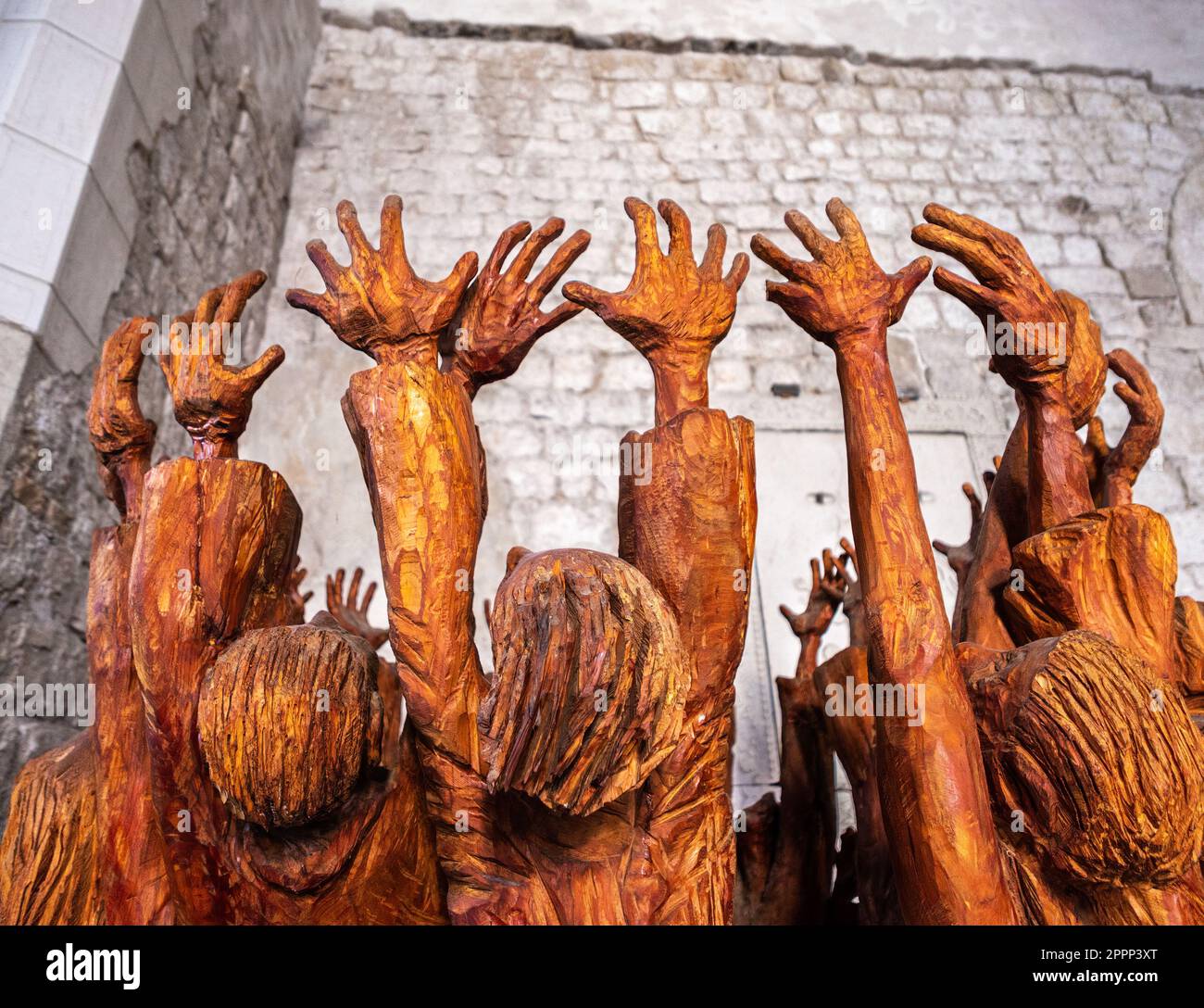 Venzone, Italy - December 29, 2022: A part of sculpture in the ...