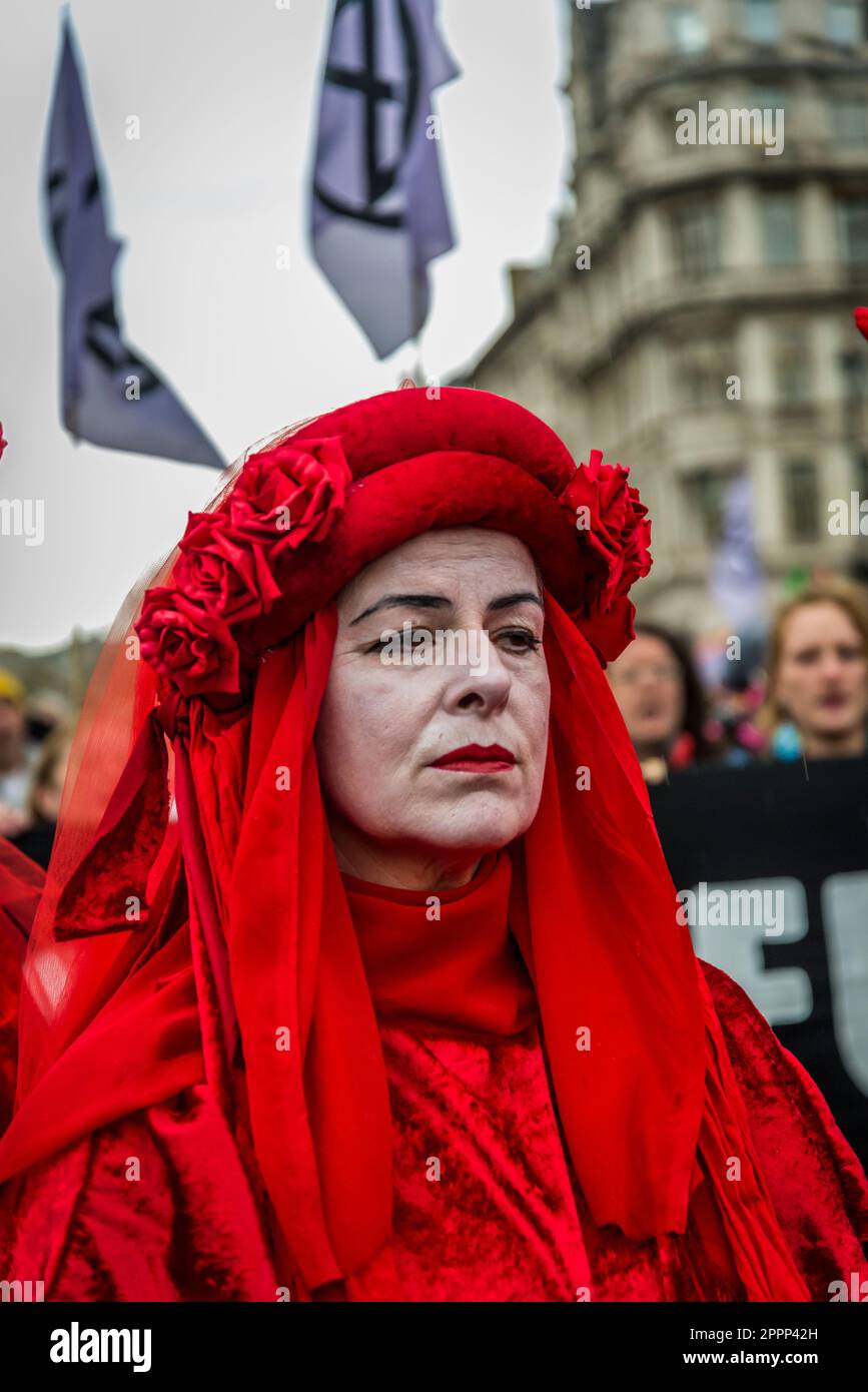 Red Rebels, Extinction Rebellion protest fighting for climate justice ...