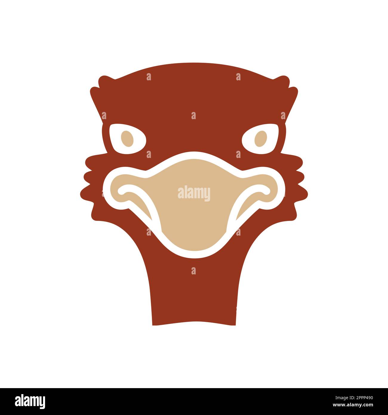 Ostrich glyph icon. Animal head vector Stock Vector Image & Art - Alamy