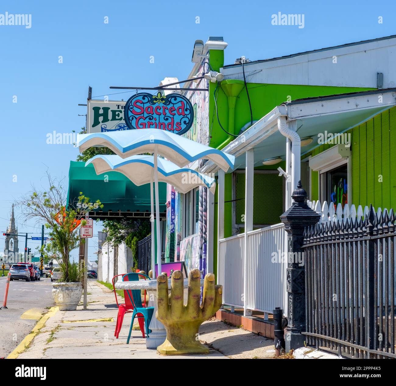NEW ORLEANS, LA, USA - APRIL 17, 2023: Sacred Grind coffee shop at the ...