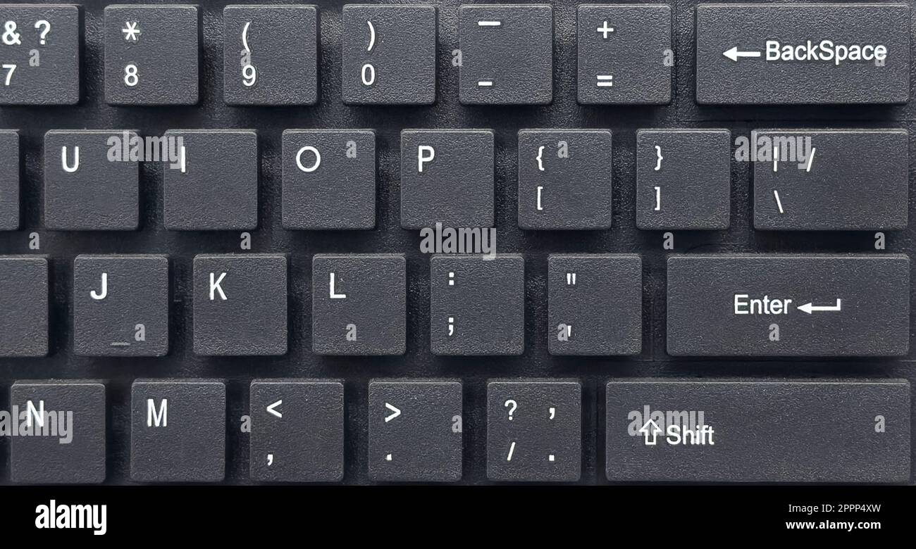 Modern laptop computer keyboard. Laptop keyboard. Detail of the new and ...