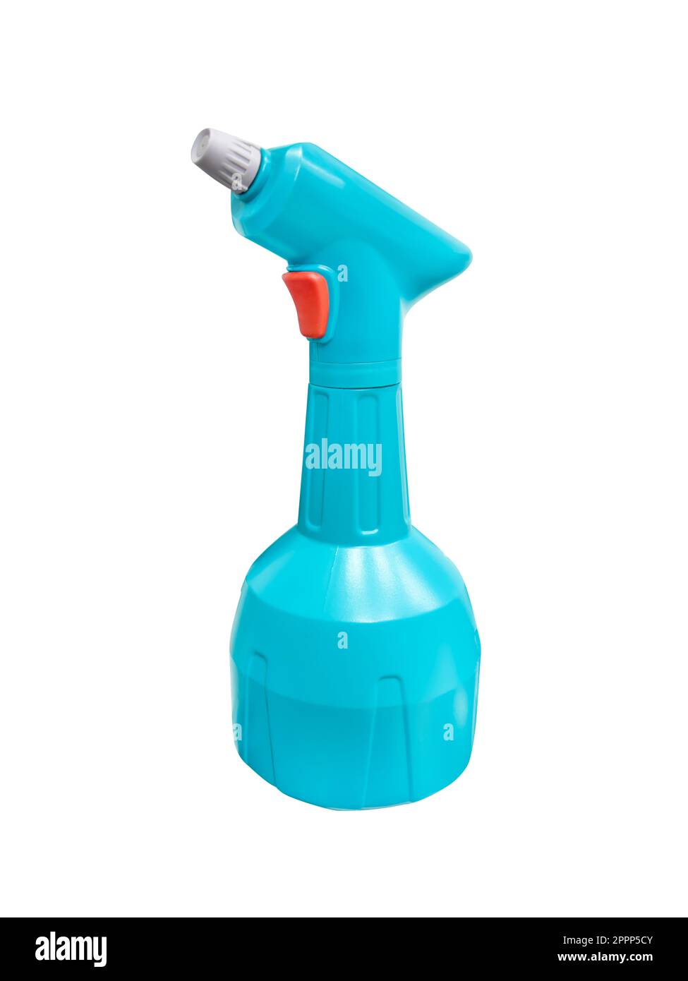 Blue sprayer water bottle isolated on white background Stock Photo - Alamy