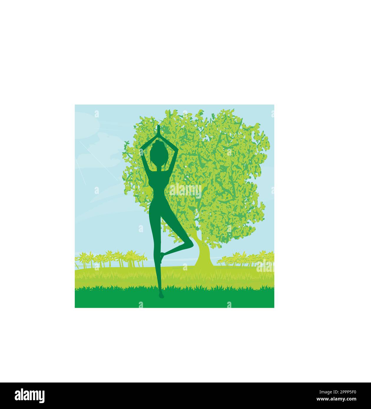 woman in a traditional yoga pose vector illustration Stock Vector Image ...