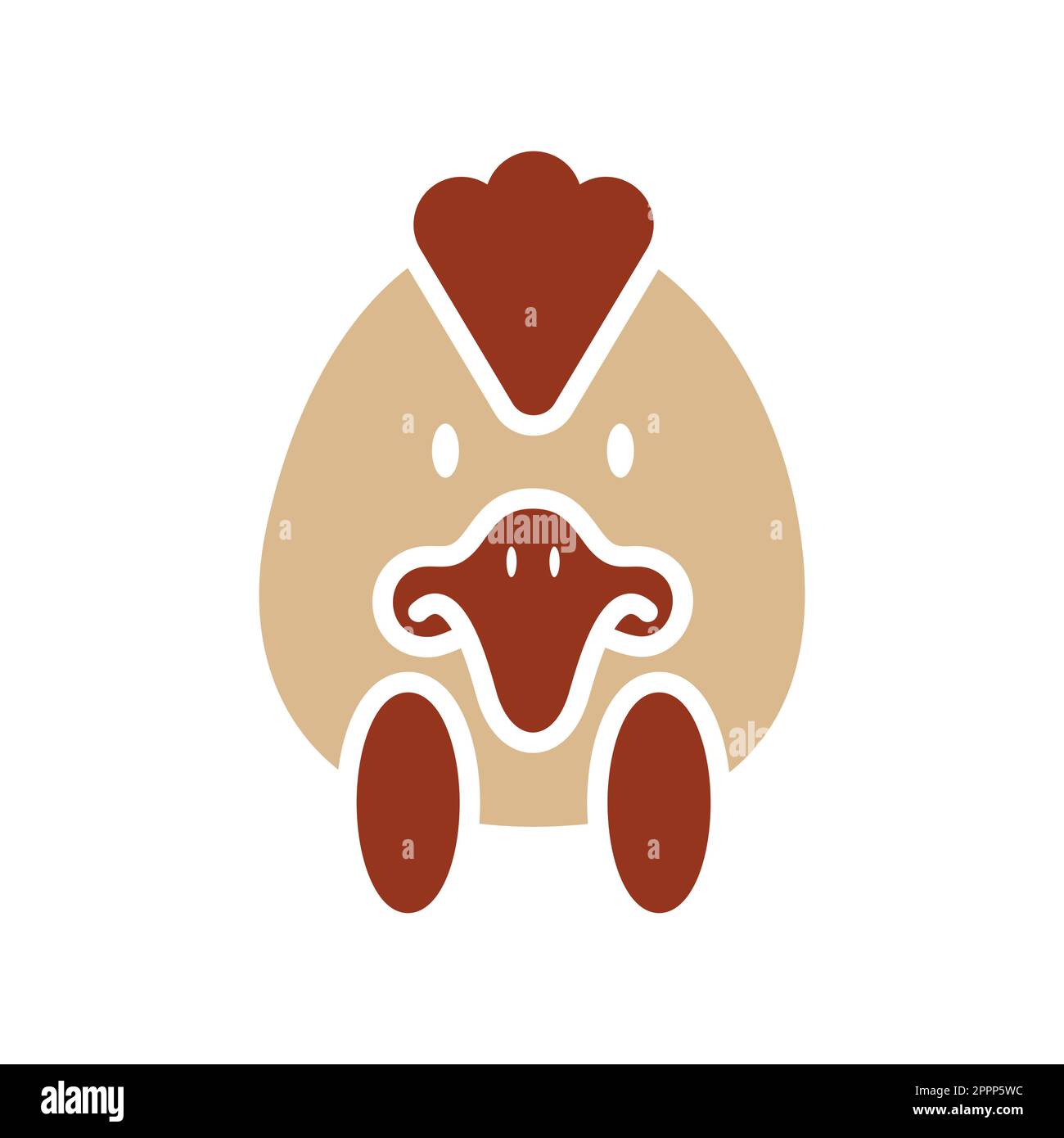 Chicken glyph icon. Animal head vector illustration Stock Vector Image ...