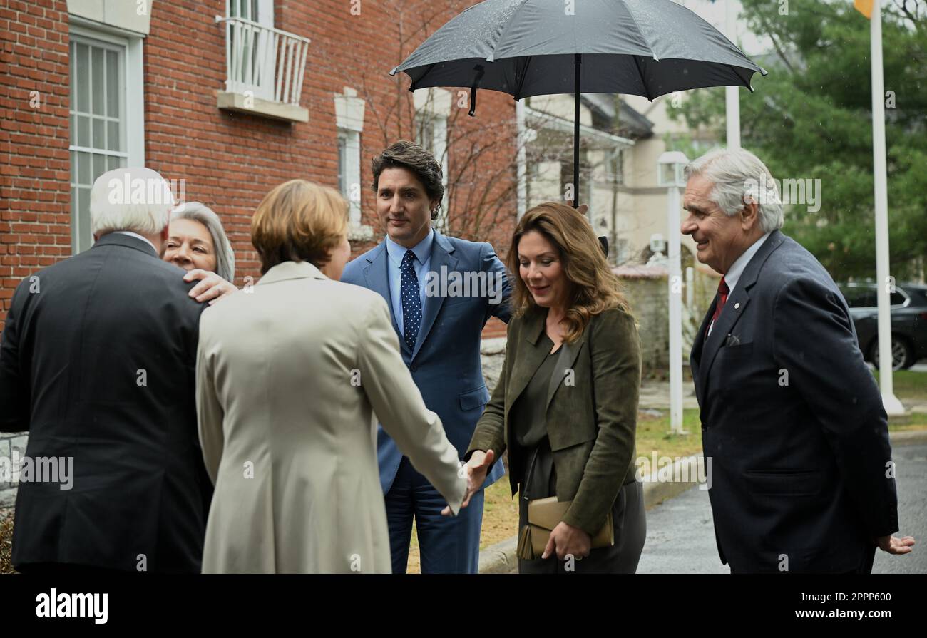 Ottawa, Canada. 24th Apr, 2023. German President Frank-Walter Steinmeier and Elke Büdenbender ...