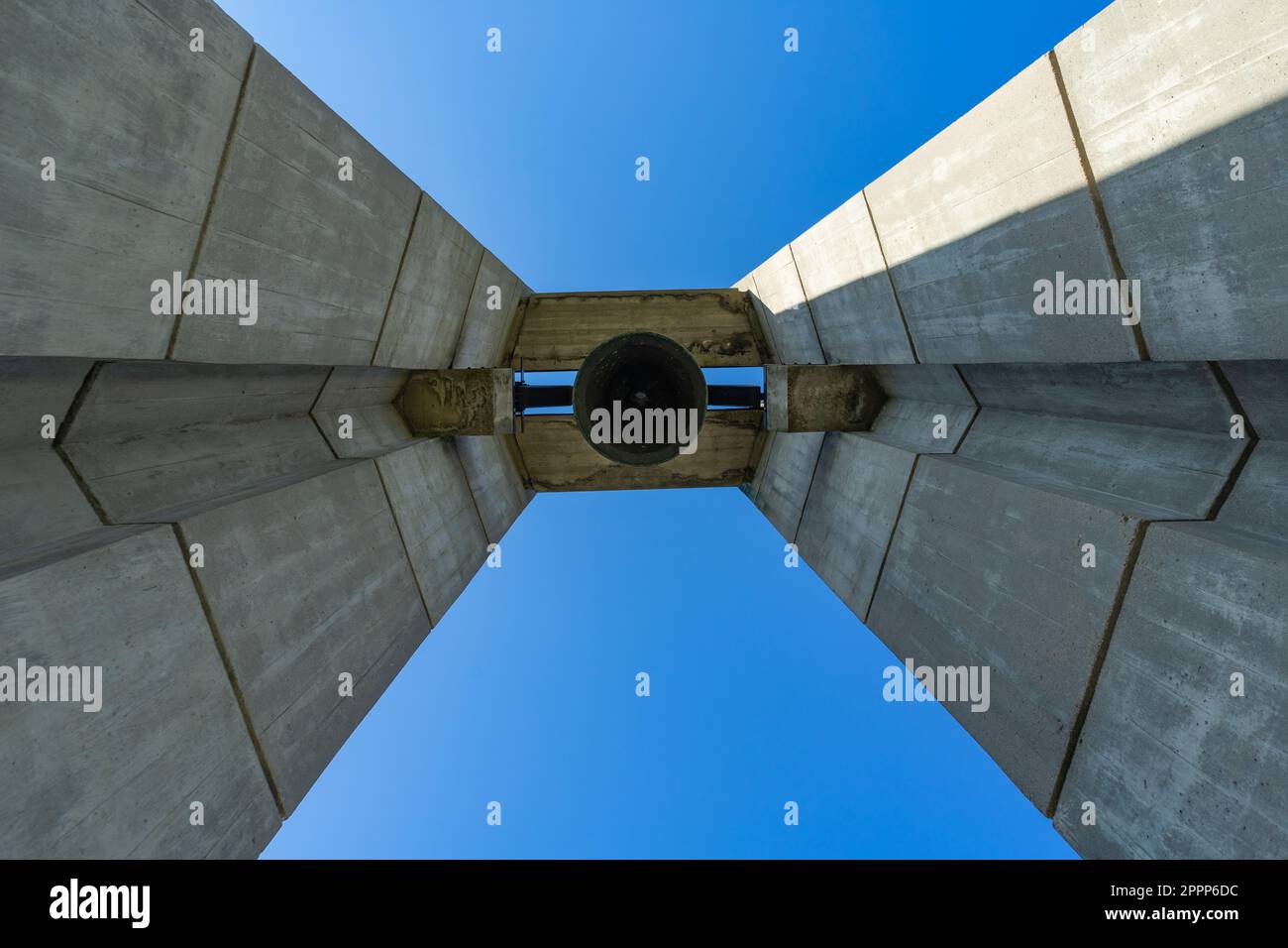 The bell on the monument. Monument with bell bottom view Stock Photo ...