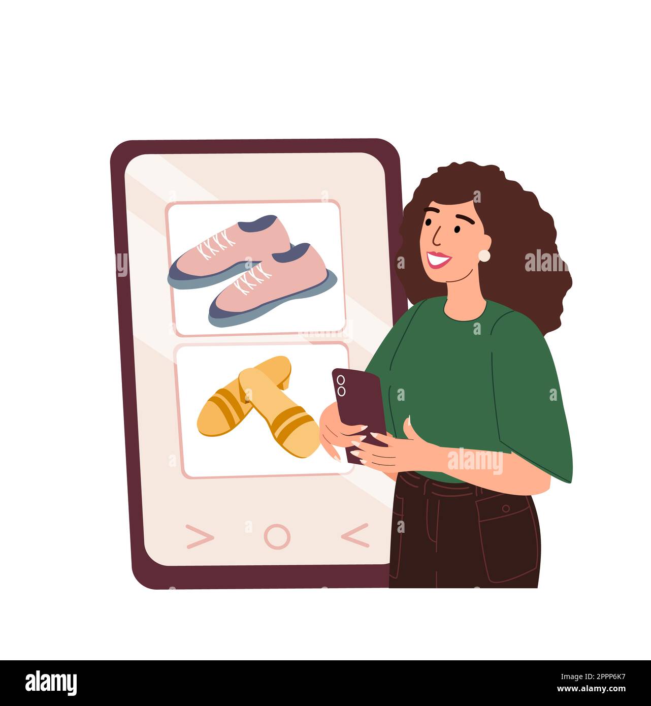 Cartoon shopping online mobile phone hi-res stock photography and ...