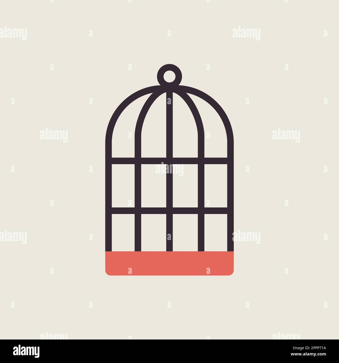 Empty bird cage vector icon. Pet animal sign Stock Vector Image & Art ...