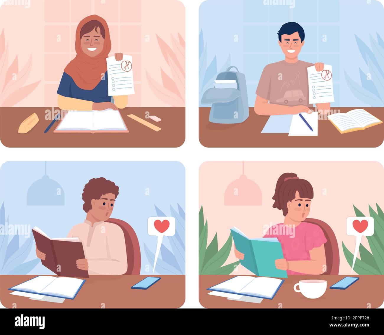 Distracted girl Stock Vector Images - Alamy