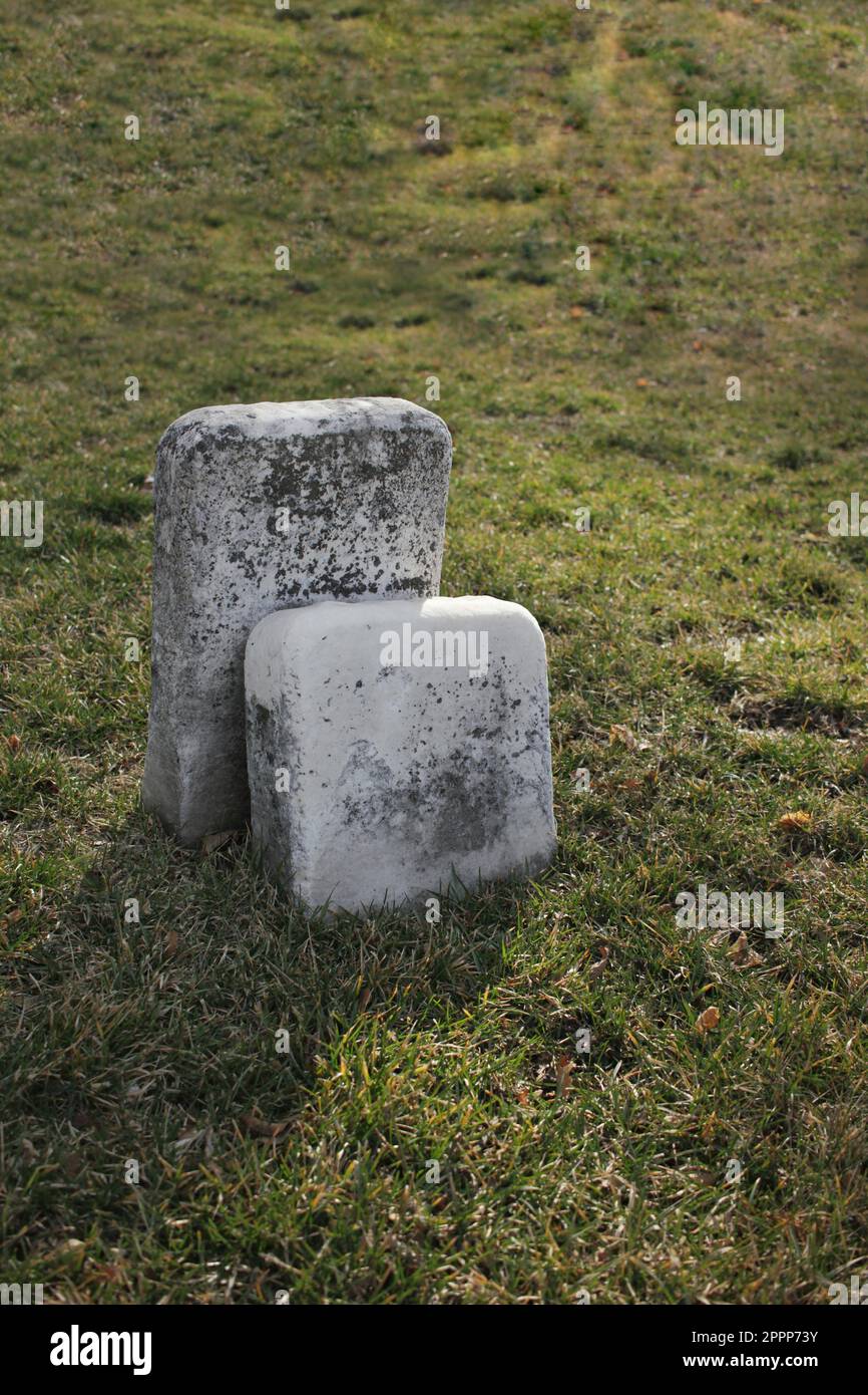 Natural stone tombstone with a blank epitaph and room for text Stock ...
