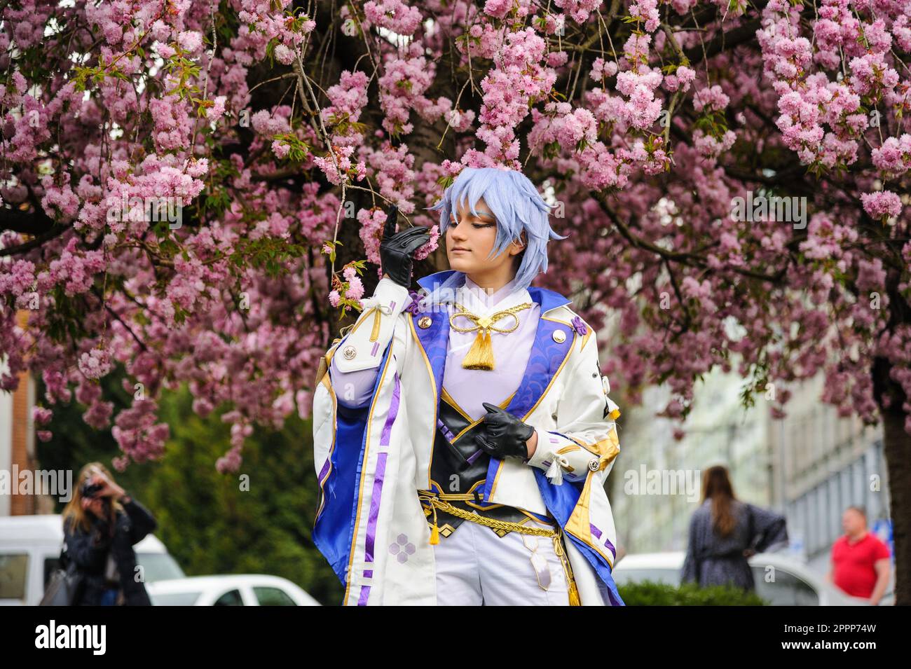 Lviv, Ukraine. 24th Apr, 2023. A woman in Japanese anime character ...